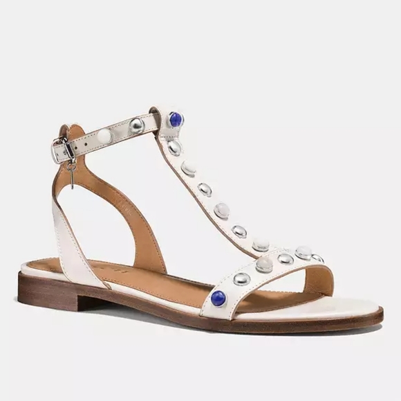 Coach | Shoes | Coach Sadie Leather Embellished Sandals | Poshmark